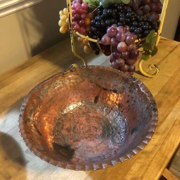 Egyptian | Accents | Vintage Egyptian Handmade Copper Footed Bowl ...